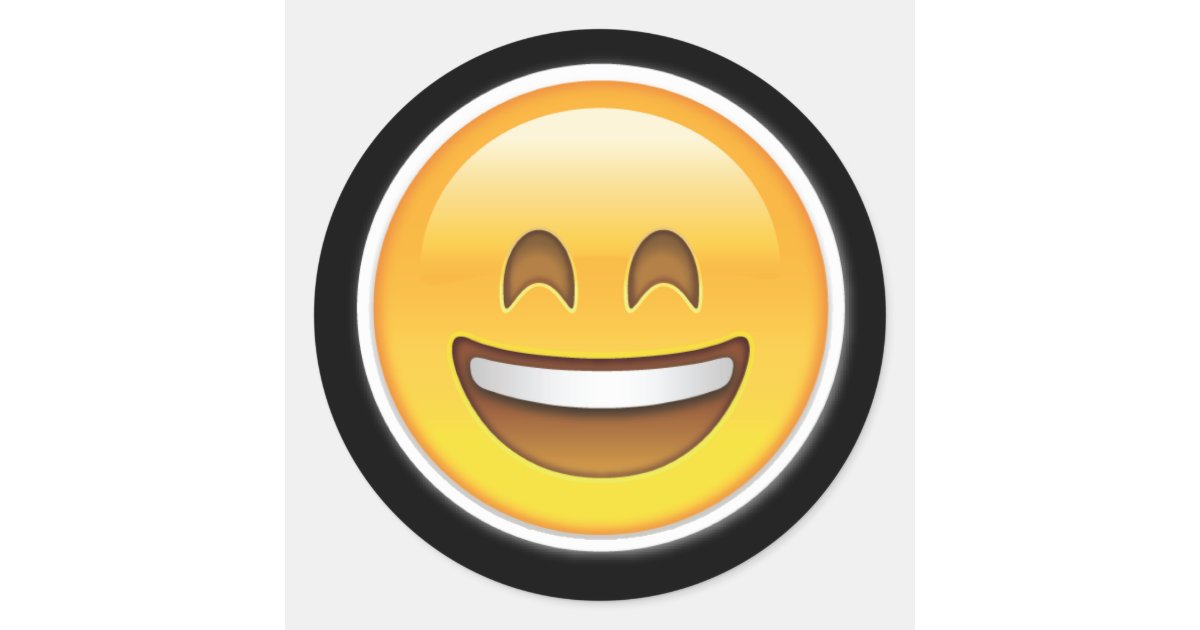 happy big smile emoji stickers | Zazzle