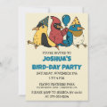 Happy Bird Day Cartoon Birds Themed Birthday Invitation | Zazzle