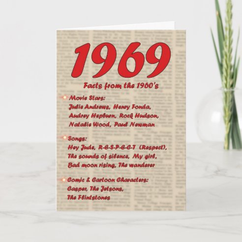 1969 Birthday Cards | Zazzle UK