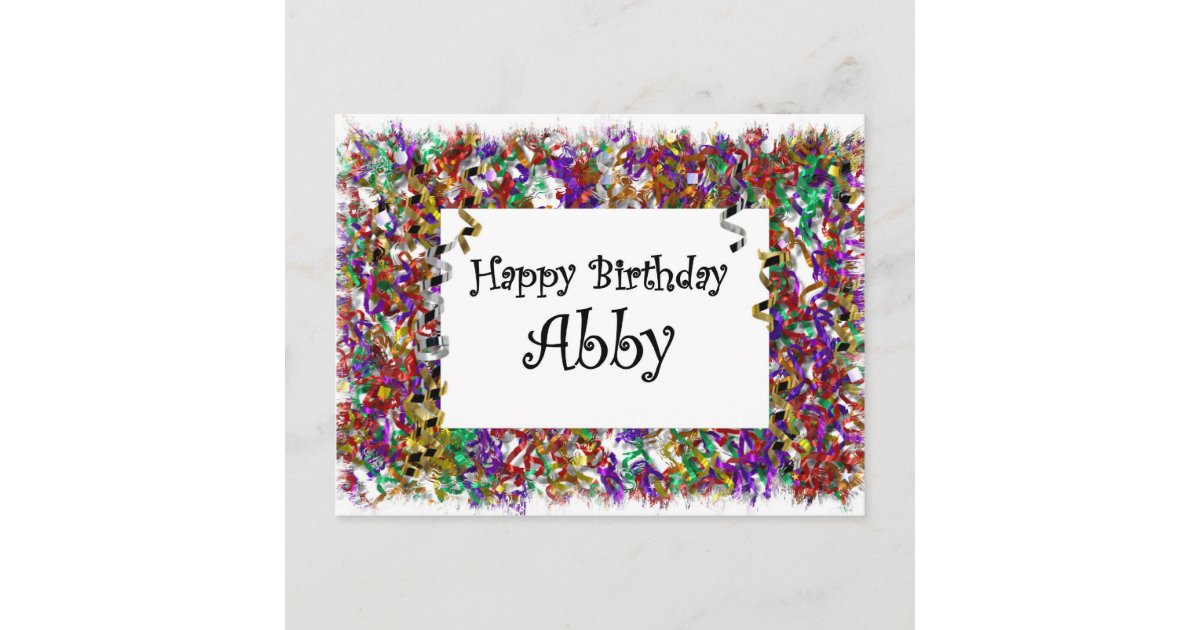 Happy Birthday Abby Postcard | Zazzle