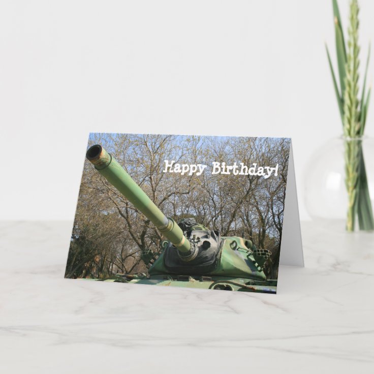 Happy Birthday Army Tank greeting card | Zazzle