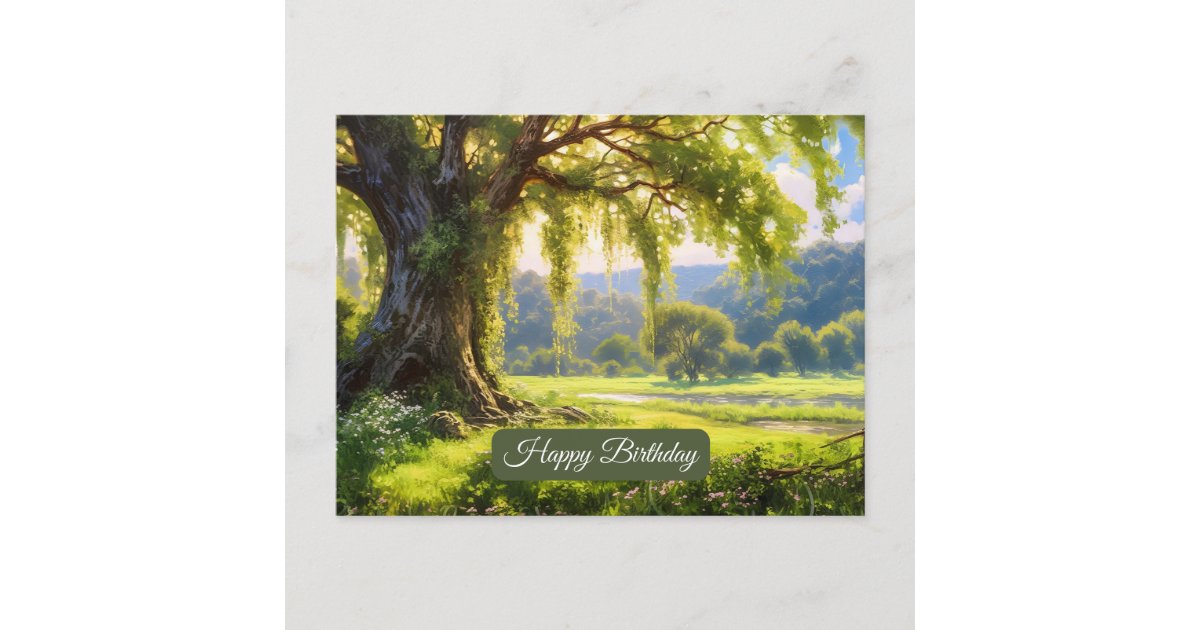Happy Birthday Beautiful Nature Landscape Postcard | Zazzle