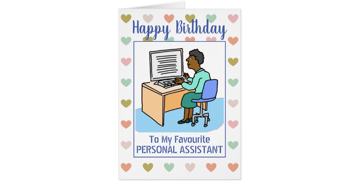 Happy Birthday Black Personal Assistant | Zazzle