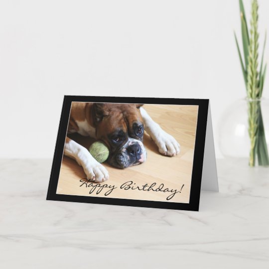 Happy Birthday Boxer Dog Greeting Card | Zazzle.co.uk