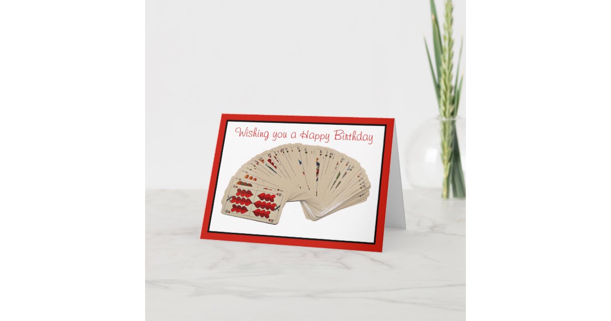 Happy Birthday bridge card playing cards poker | Zazzle