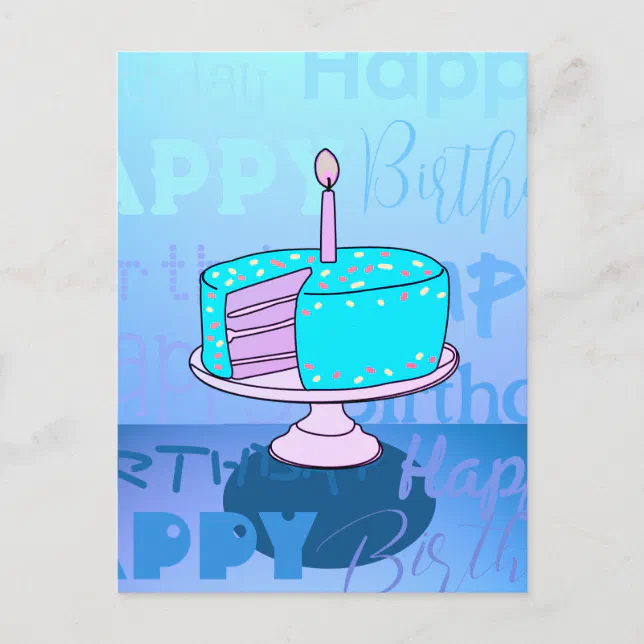 Happy Birthday Cake Postcard | Zazzle