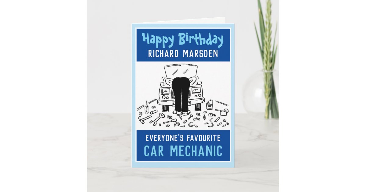 Happy Birthday Car Mechanic Card | Zazzle.co.uk