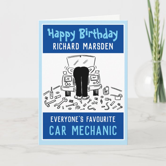 Happy Birthday Car Mechanic Card | Zazzle.co.uk