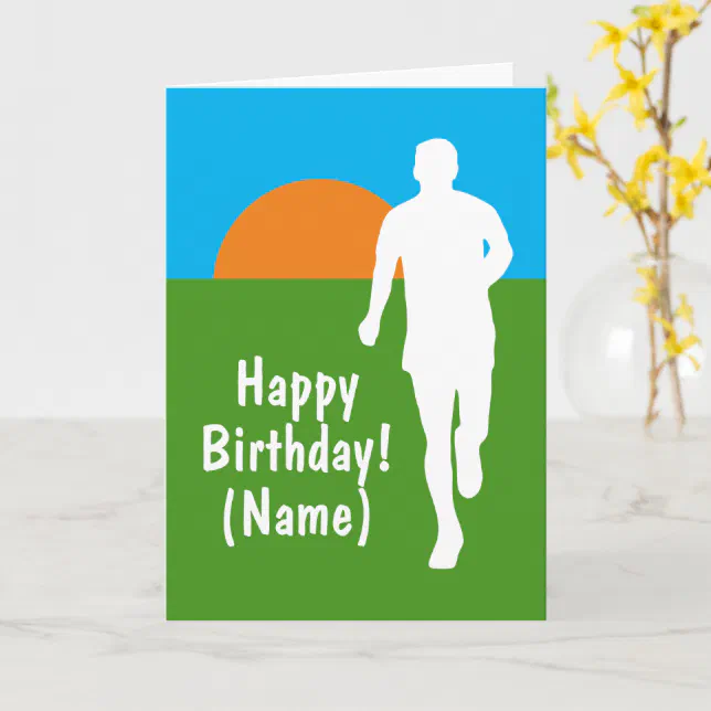 Happy Birthday card for running enthusiast | Zazzle