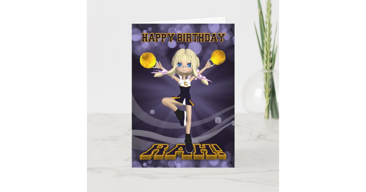 Happy Birthday Cheerleader Greeting Card | Zazzle