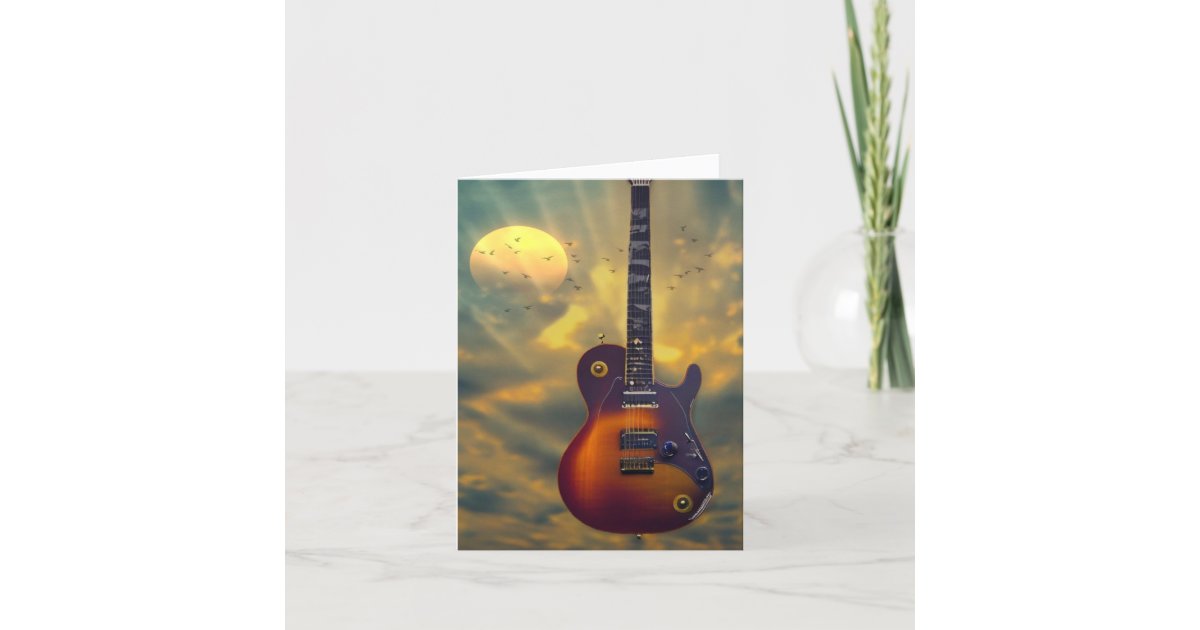 Happy Birthday Electric Guitar Thank You Card | Zazzle