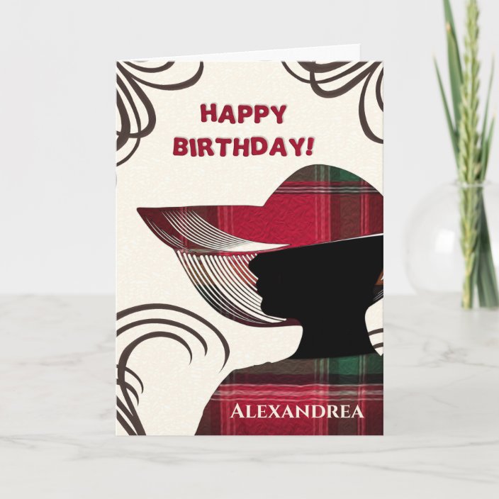 Happy Birthday Elegant Modern Lady Personalise Card | Zazzle.co.uk
