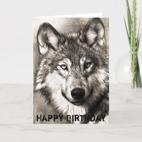 Wolf Birthday Cards | Zazzle UK