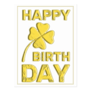 4 Leaf Clover Postcards Birthday Cards | Zazzle UK