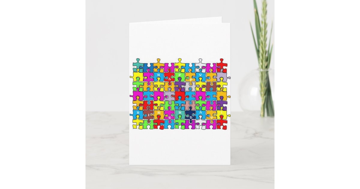 Happy birthday jigsaw card | Zazzle