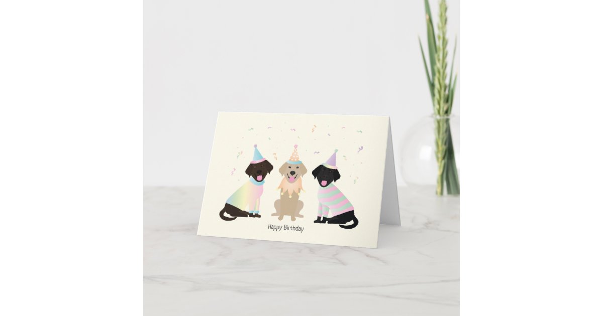 Happy Birthday Labrador Retriever Dogs Card | Zazzle