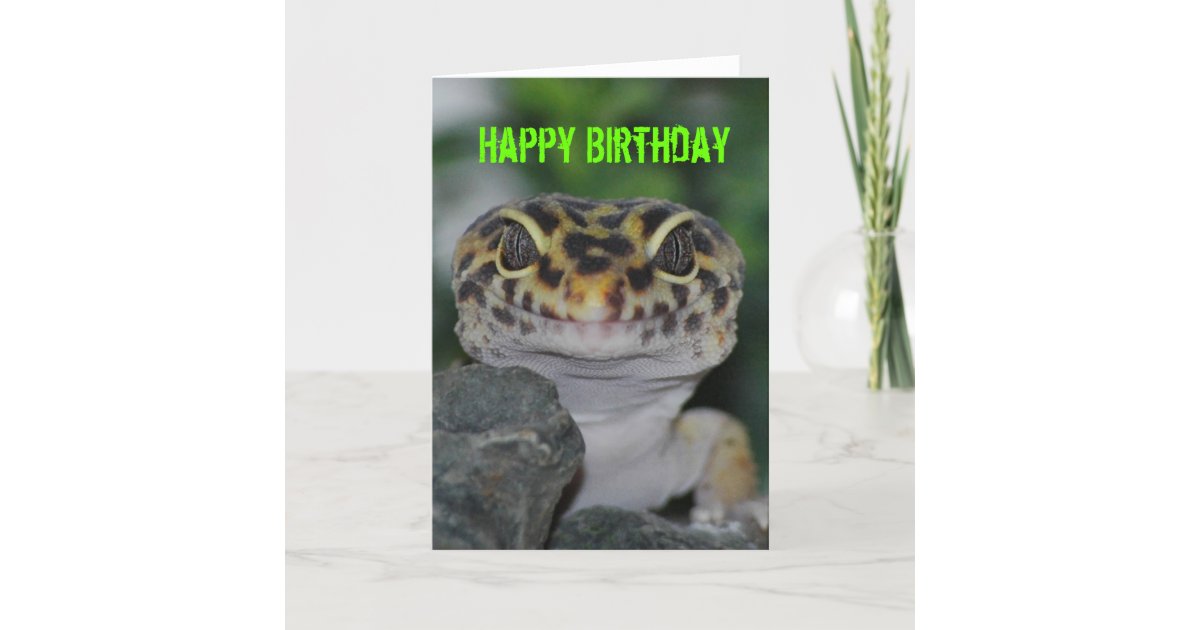 Happy Birthday Leopard Gecko Card | Zazzle