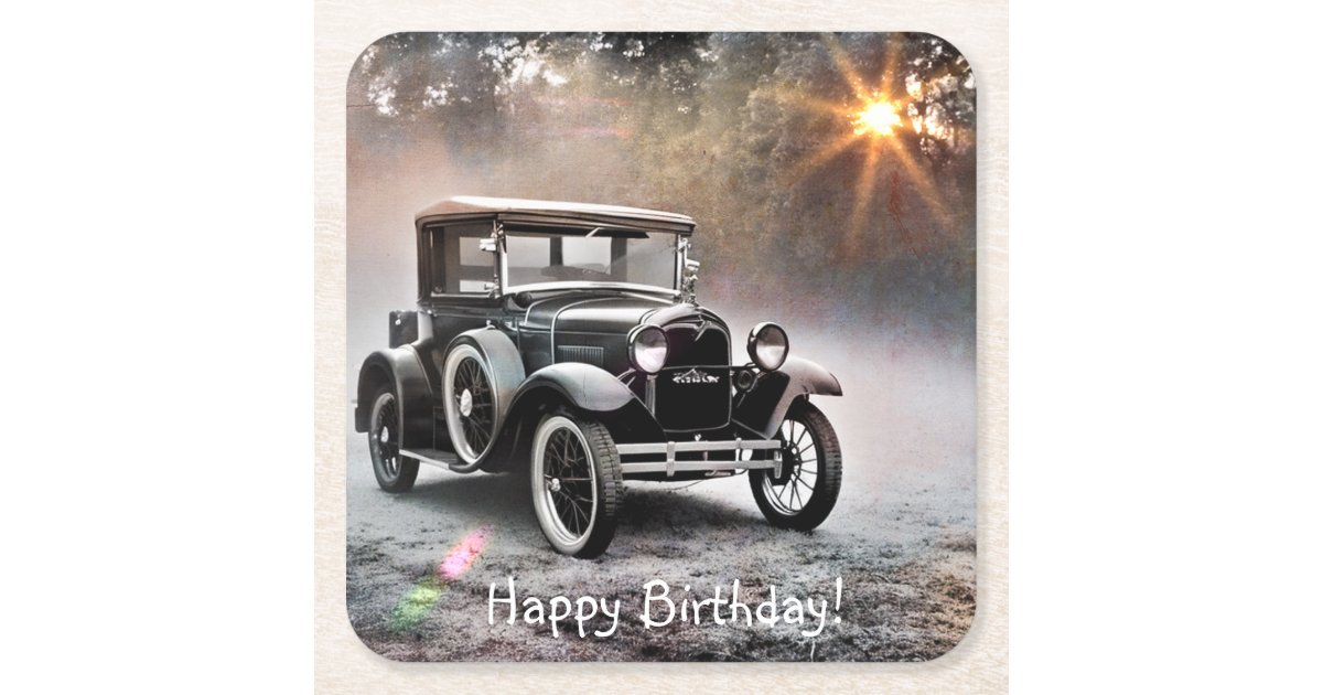 Happy Birthday Model A Car Coasters | Zazzle