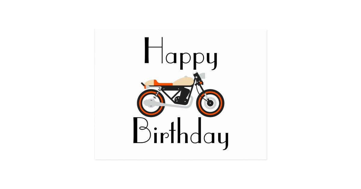 Happy Birthday Motorcycle Postcard | Zazzle.co.uk