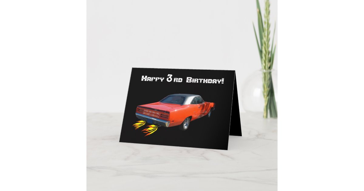 Happy Birthday Muscle Car Greeting Card | Zazzle
