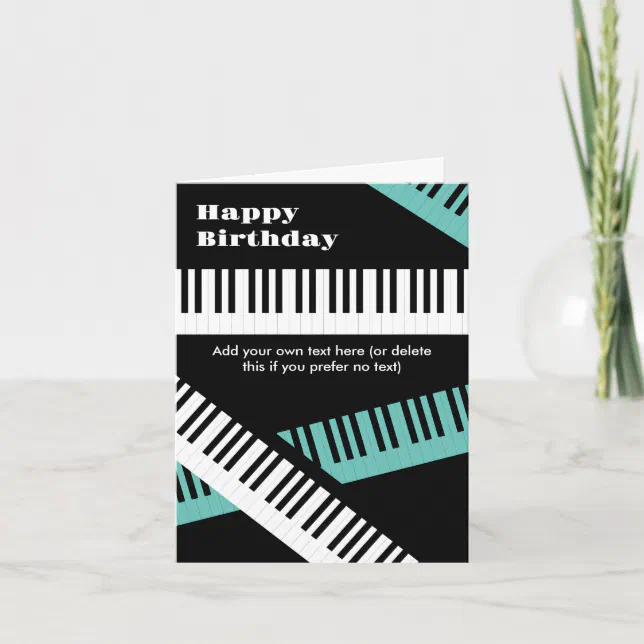 Happy Birthday Piano Keyboard Keys Modern Music Card | Zazzle