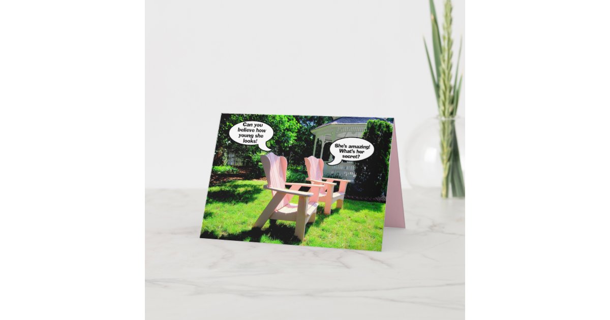 Happy Birthday, Pink Chairs Humour Card | Zazzle