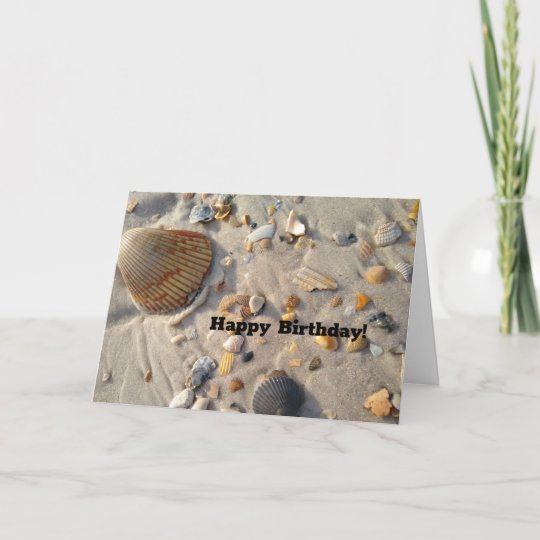 Happy Birthday Sand Beach Shells Card | Zazzle.co.uk