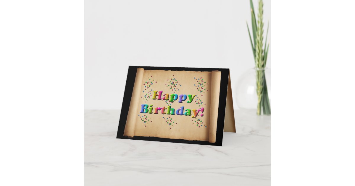 Happy Birthday Scroll Card | Zazzle