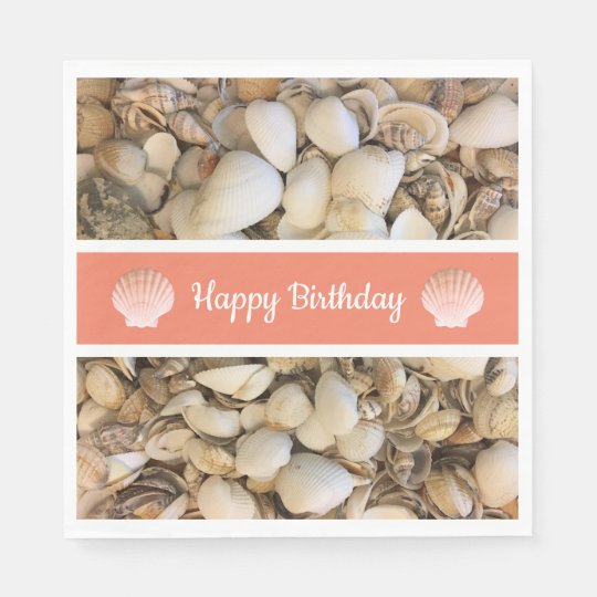 Happy Birthday Seashells Napkin | Zazzle.co.uk