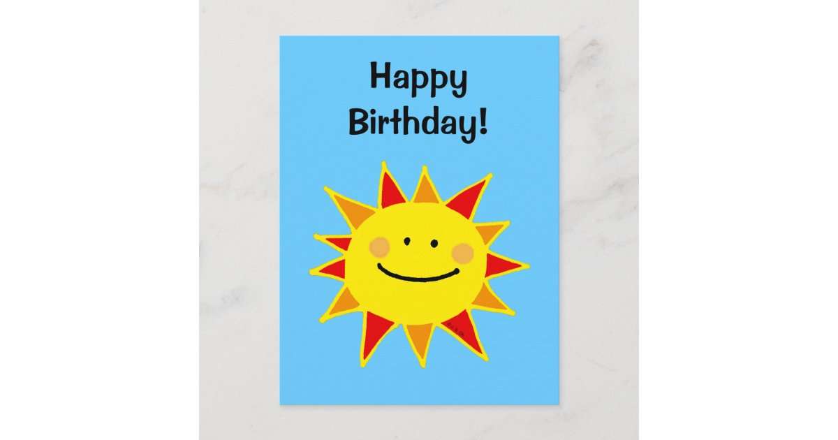 Happy birthday! (sun) postcard | Zazzle