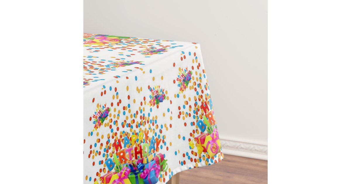 Happy Birthday Tablecloth | Zazzle