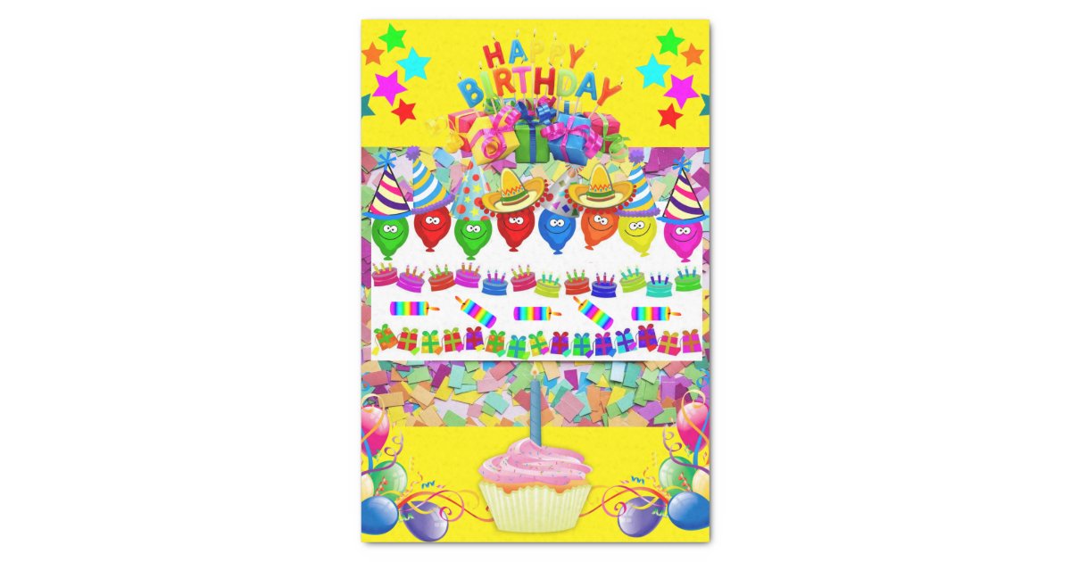 Happy Birthday Tissue Paper | Zazzle