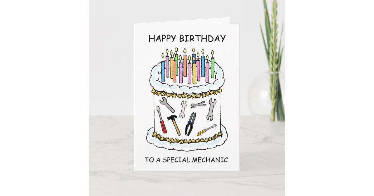 Happy Birthday to Mechanic. Card | Zazzle.co.uk