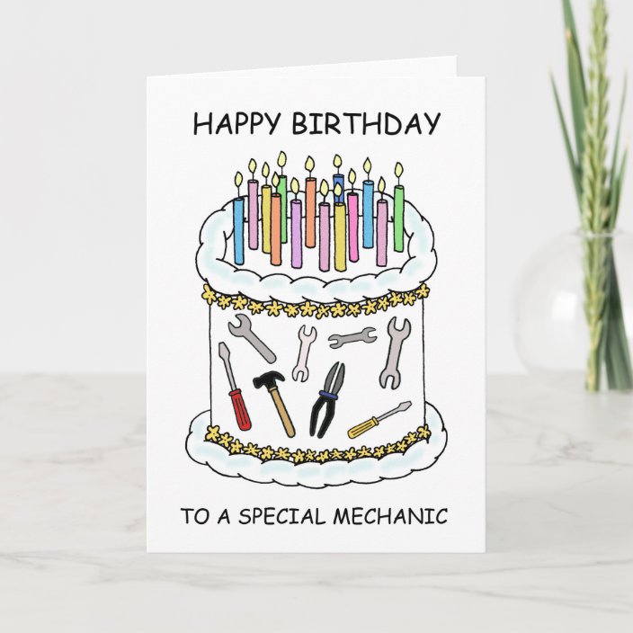 Happy Birthday to Mechanic. Card | Zazzle.co.uk