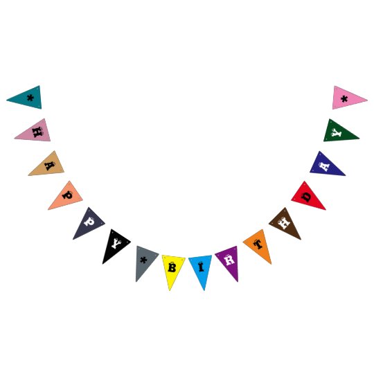 Happy Birthday Triangle Party Bunting Banner | Zazzle.co.uk