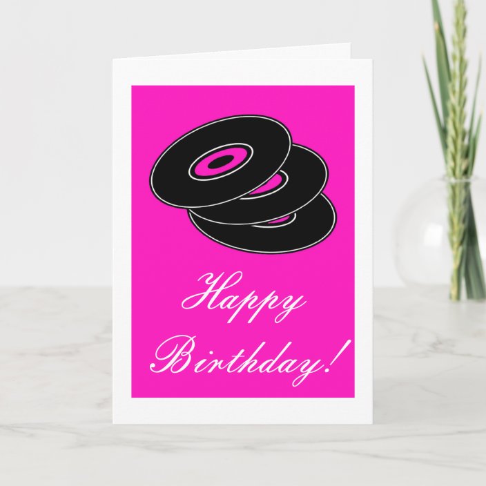 Happy Birthday with vinyl records retro birthday Card | Zazzle.co.uk