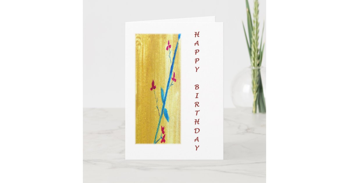 Happy Birthday Zen Flowers Card | Zazzle