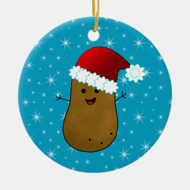 Happy Christmas Potato Ceramic Tree Decoration | Zazzle