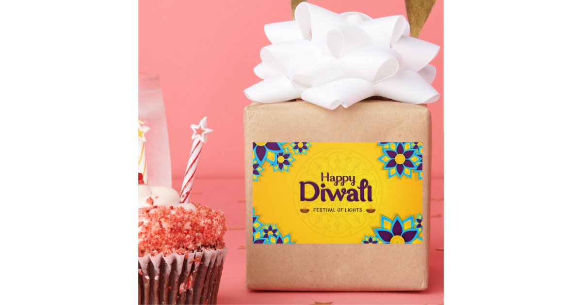 Happy Diwali - Festival of Lights Rectangular Sticker | Zazzle