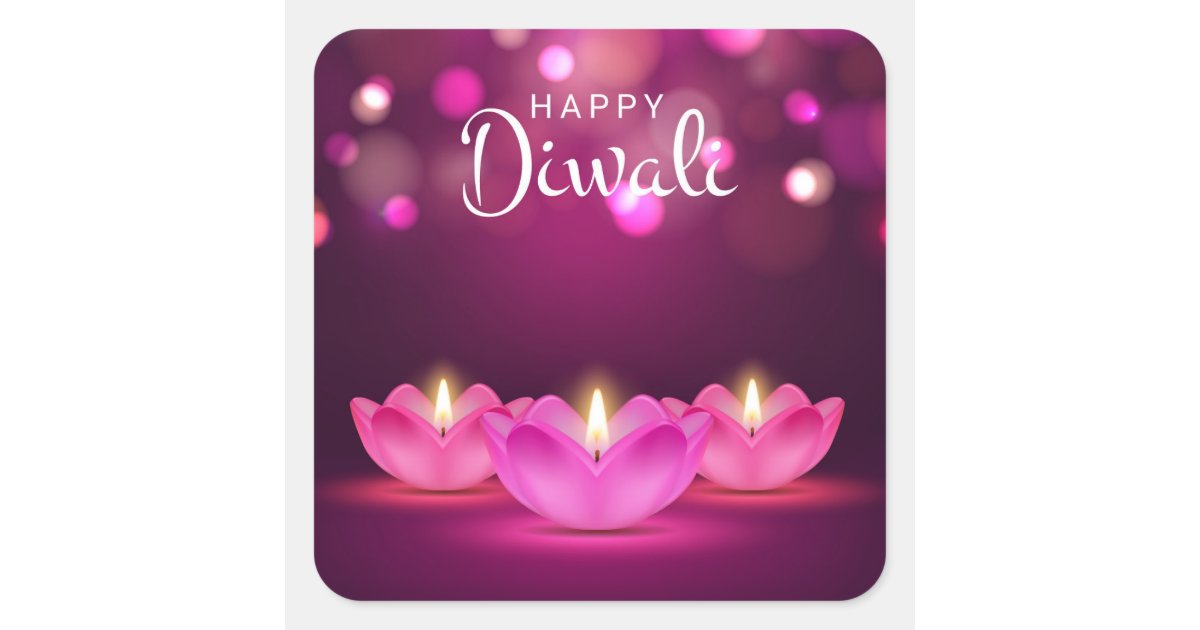 Happy Diwali Square Sticker | Zazzle