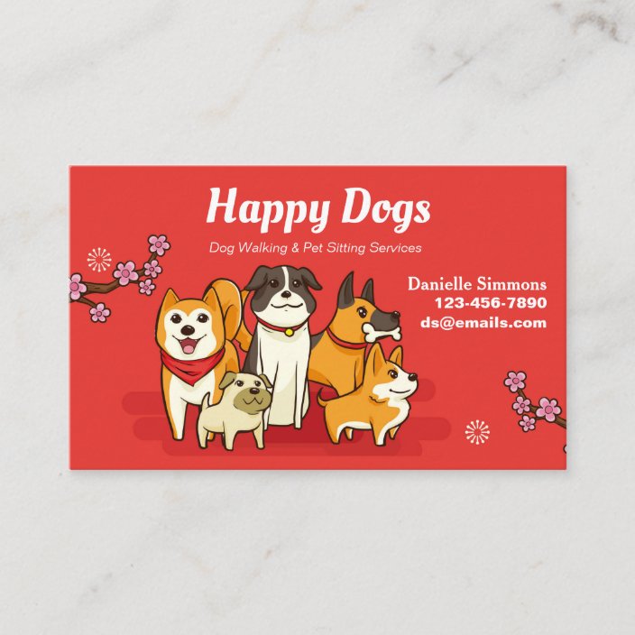Happy Dogs Dog Sitting Business Cards | Zazzle.co.uk