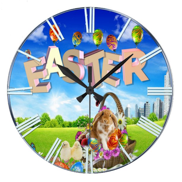 Easter Egg Wall Clocks | Zazzle UK