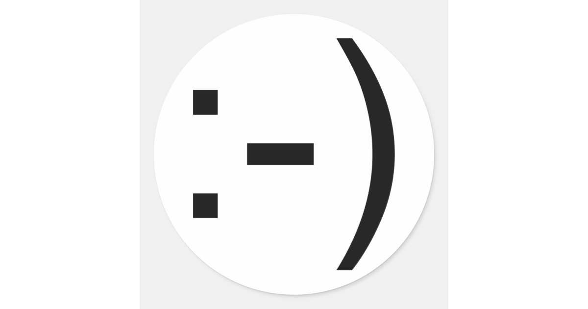 Happy face emoticon! classic round sticker | Zazzle