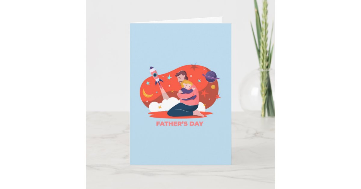 Happy Father's Day Space Theme Greeting Card | Zazzle