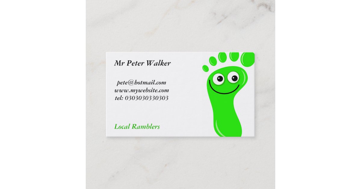 Happy Green Feet Business Card | Zazzle