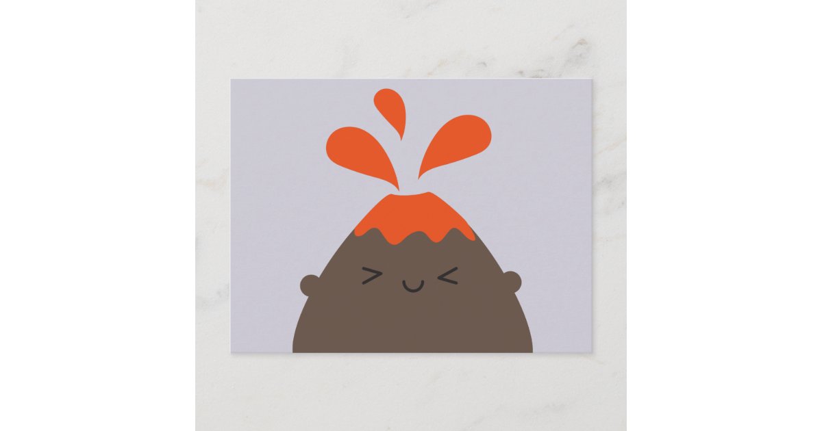Happy Kawaii Volcano Postcard | Zazzle