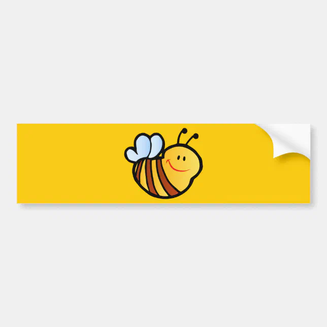 HAPPY LITTLE BUMBLEBEE BEE CARTOON CUTE HONEY INSE BUMPER STICKER | Zazzle