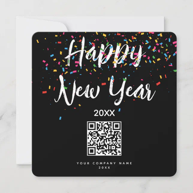 Happy New Year Corporate Business QR Code Holiday | Zazzle