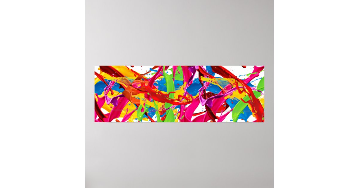 Happy Paint Splatter Poster | Zazzle