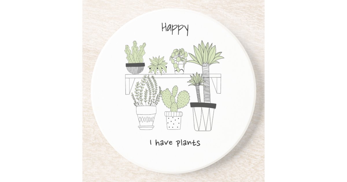 Happy plants Modern Nature Eco Organic Coaster | Zazzle